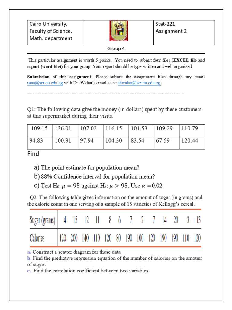 Math Stats Assignment Guide | PDF