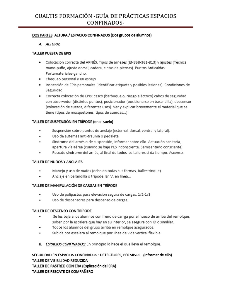 Guia Practica Cursos Alturas y Eecc | PDF