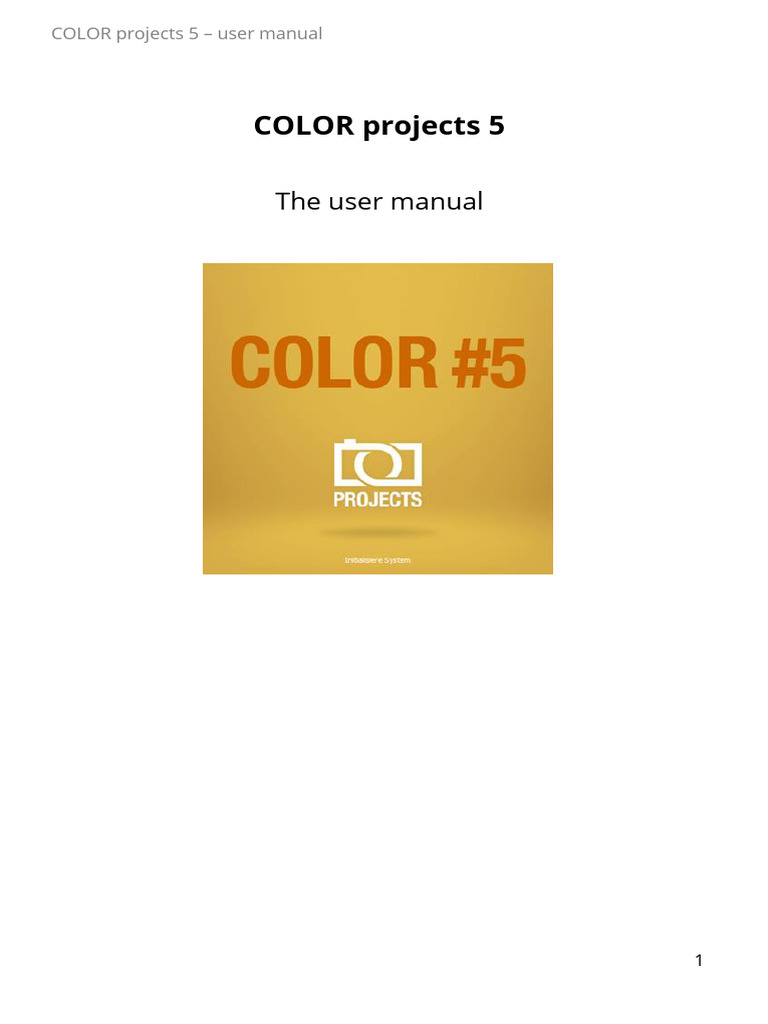 COLOR Projects 5 - Manual | PDF | Image Editing | Adobe Photoshop