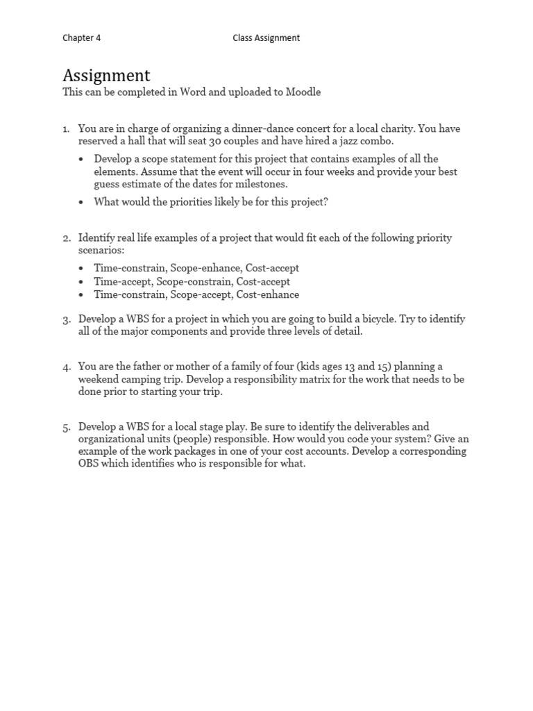 Project Management Exercises | PDF