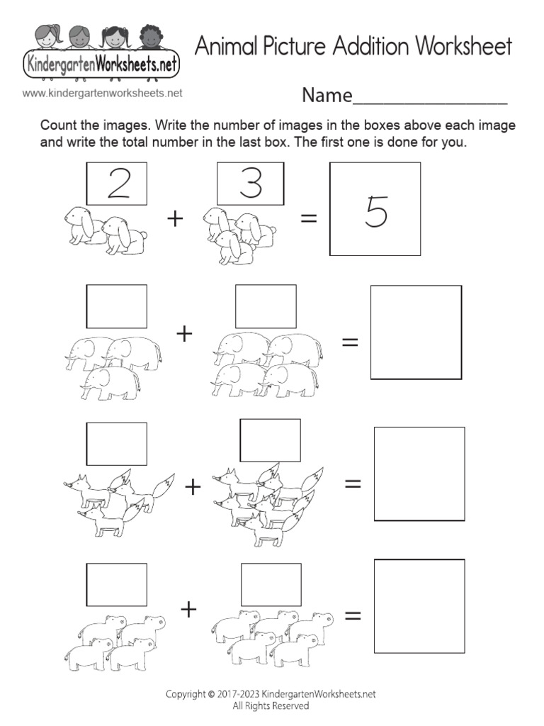 Animal Addition Worksheet | PDF
