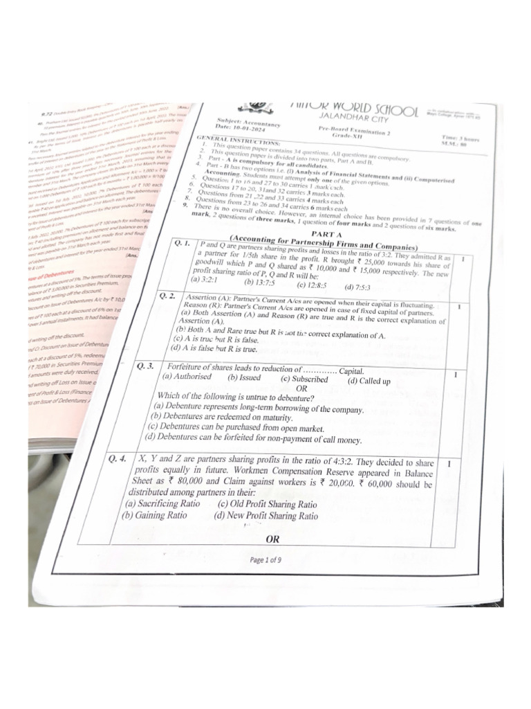 Pre-Board Examination 2 | PDF