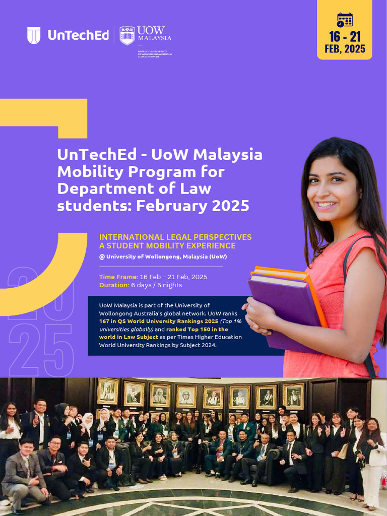 UTE-UoW Malaysia Mobility Program For Department of Law Students Feb'25 ...