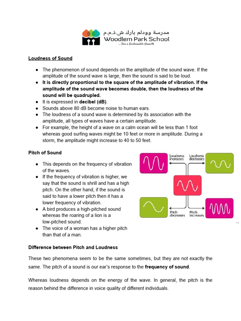 DSIB Grade 9 - Pitch and Loudness of Sound Wave | PDF | Sound | Pitch ...