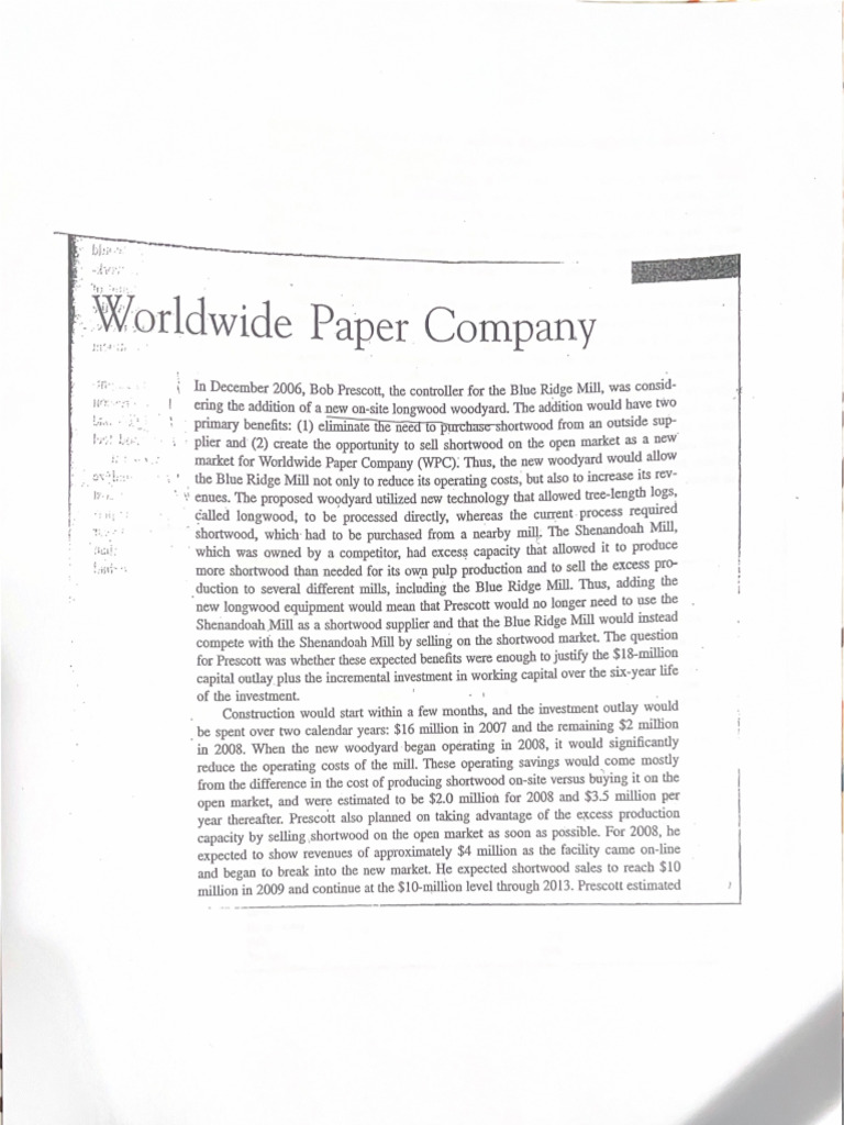 Worldwide Paper Companie | PDF