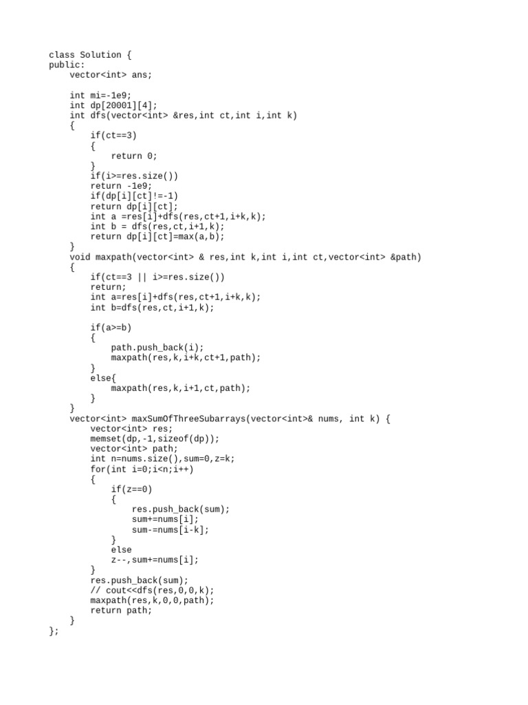 Max Sum of Three Subarrays Solution | PDF
