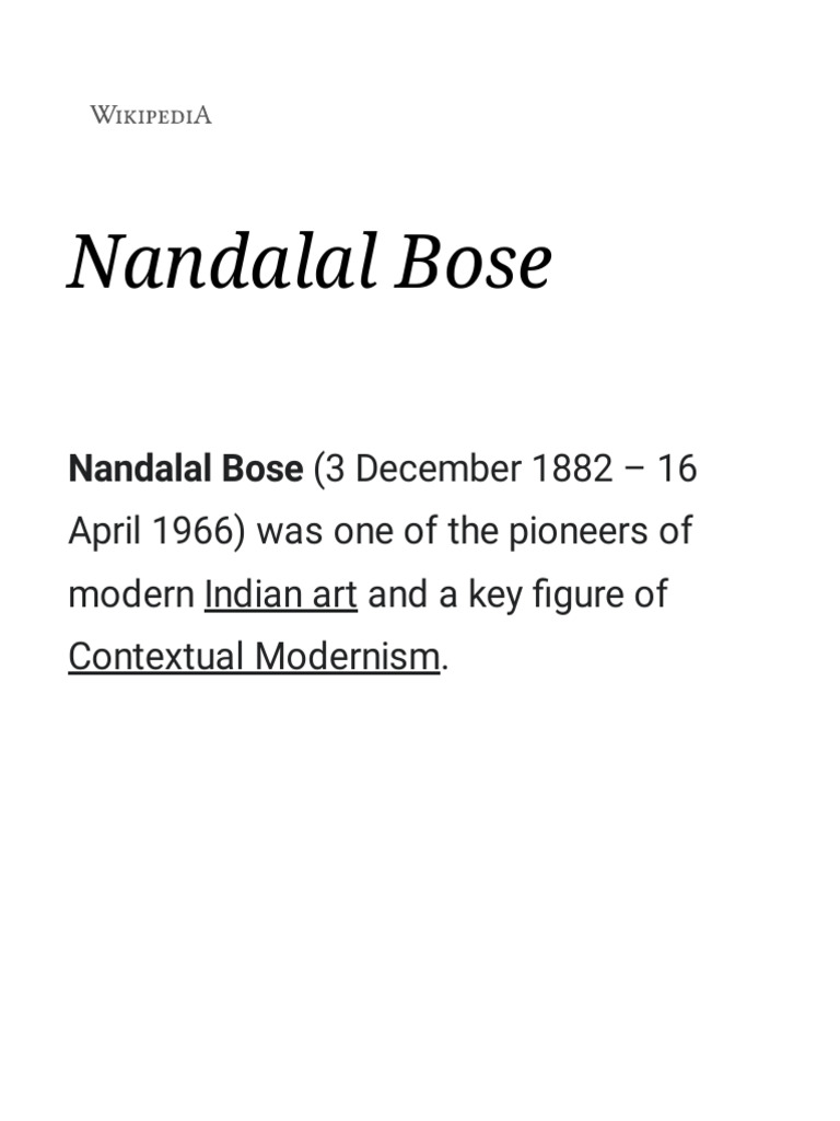 Nandalal Bose: Pioneer of Indian Art | PDF