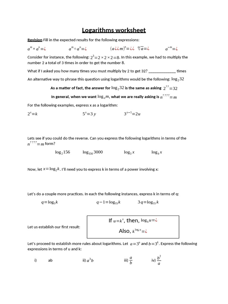 Log HW | PDF | Mathematics