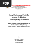 Portfolio Template Filipino Sa Piling Larang | PDF