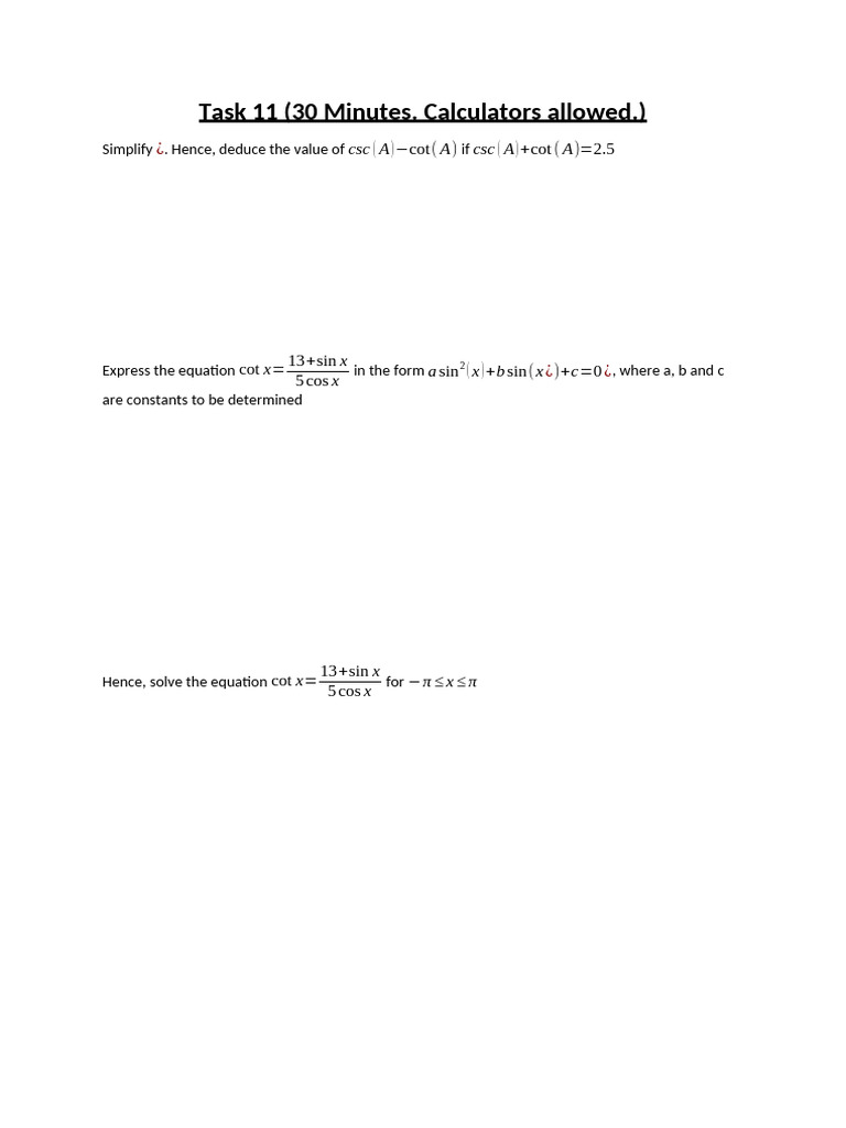 Advanced Trigonometry Problems | PDF