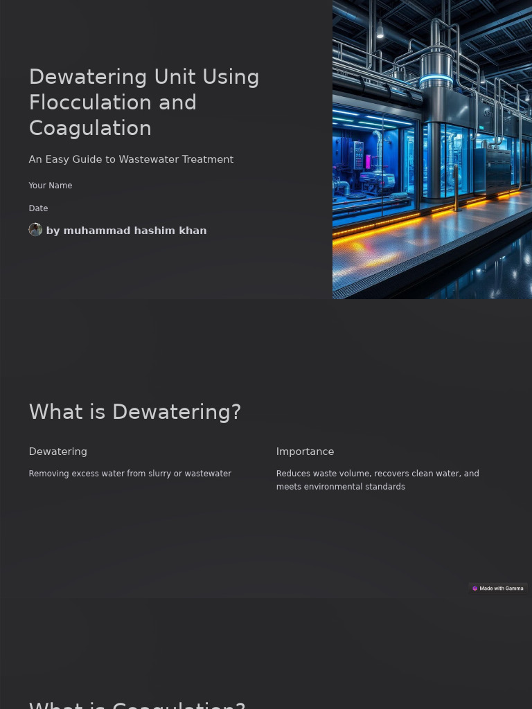 Dewatering Unit Using Flocculation and Coagulation | PDF | Unit ...