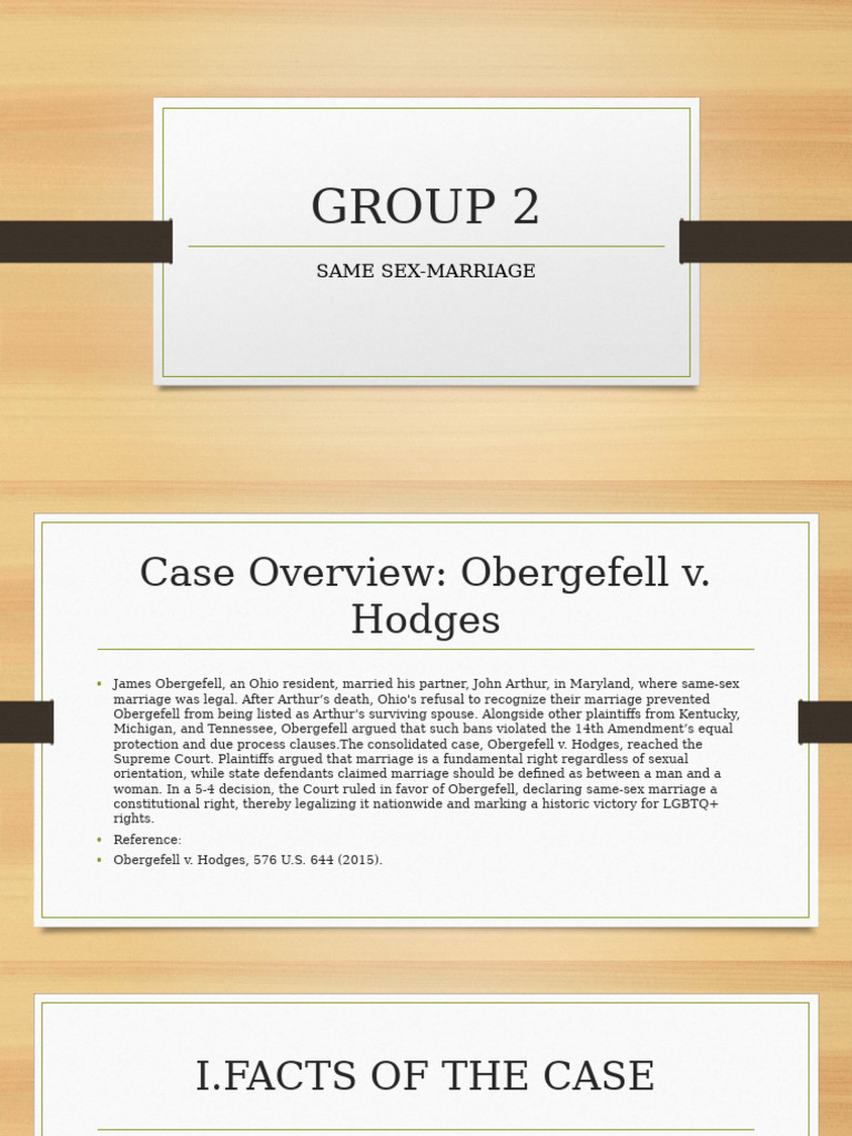 Obergefell v. Hodges: Legalizing Same-Sex Marriage | PDF | Obergefell V ...