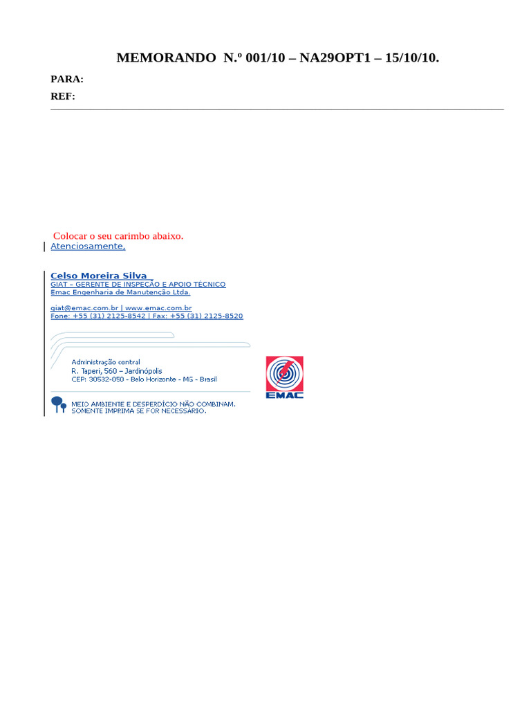 Modelo de memorando | PDF