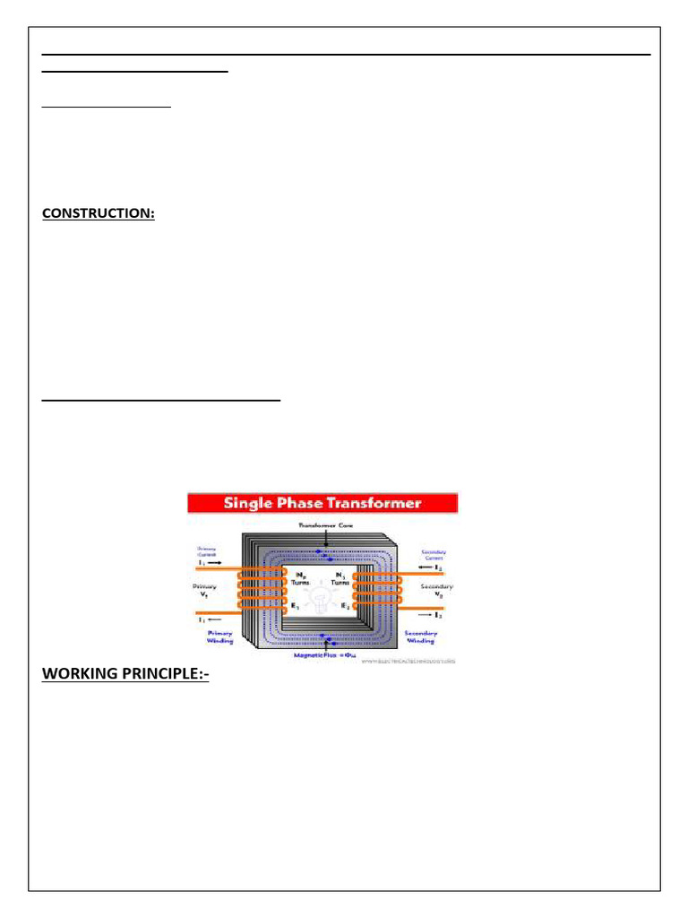 Reports On Fundamentals and Different Components of Single Phase Transformer | PDF | Transformer ...