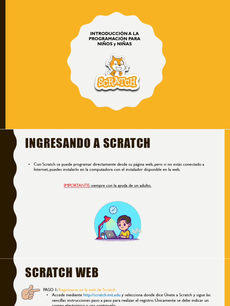 Scratch Clase 2 - Obteniendo Scratch | PDF | Scratch (lenguaje de programación) | Red mundial