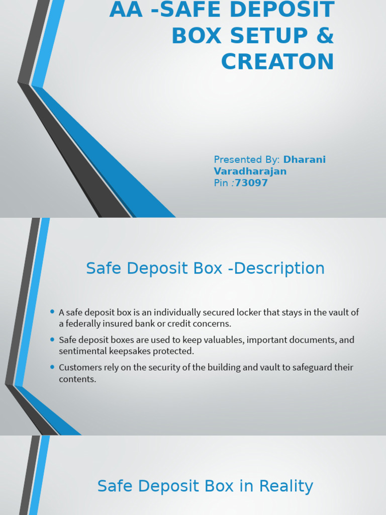 Aa - Safe Deposit Box Setup & Creaton | PDF