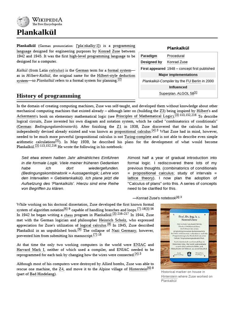 Plankalkül | PDF | Computing | Mathematics