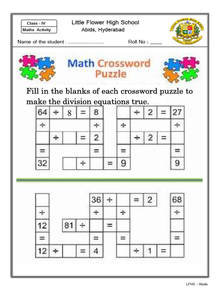 Class IV Maths Activity - FA III | PDF
