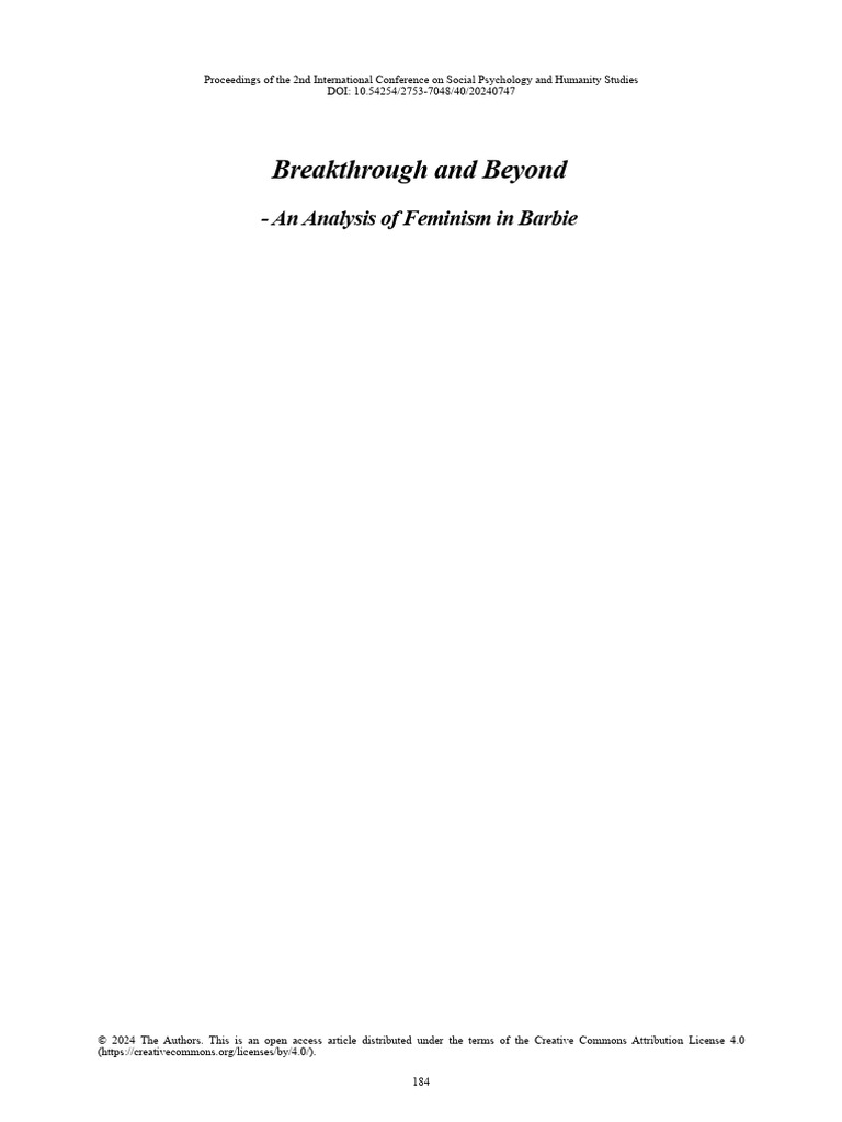 Feminism in Barbie: A Film Analysis | PDF | Feminism | Gender Studies