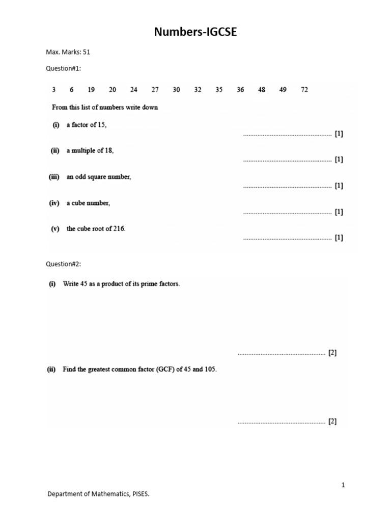Numbers IGCSE | PDF