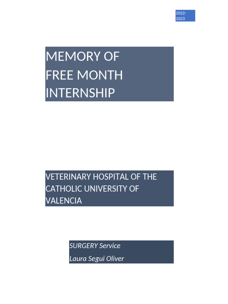 Internship Summary: Veterinary Surgery | PDF | Surgery | Kidney