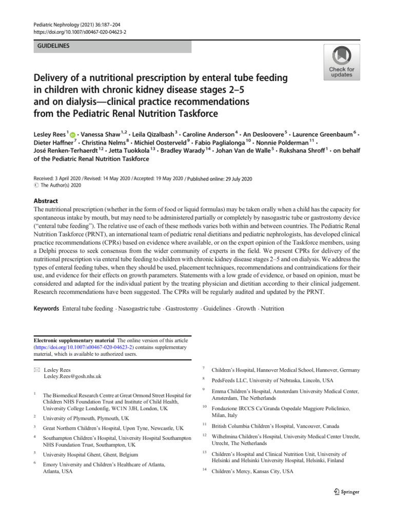 Pediatric Nephrology (2021) 36:187-204 | PDF | Chronic Kidney Disease | Nephrology