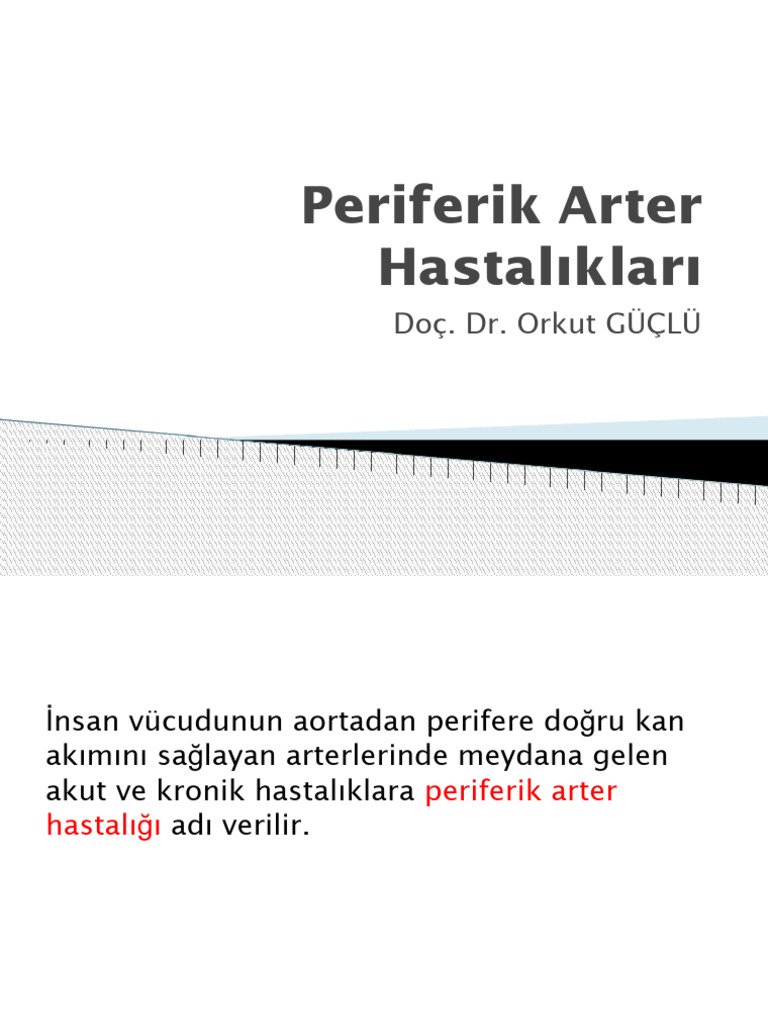 Periferik Arter Hastalığında Tanı Ve Tedavi | PDF
