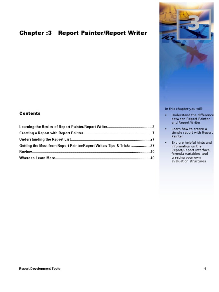 SAP Report Painter Overview and Guide | PDF | Parameter (Computer ...
