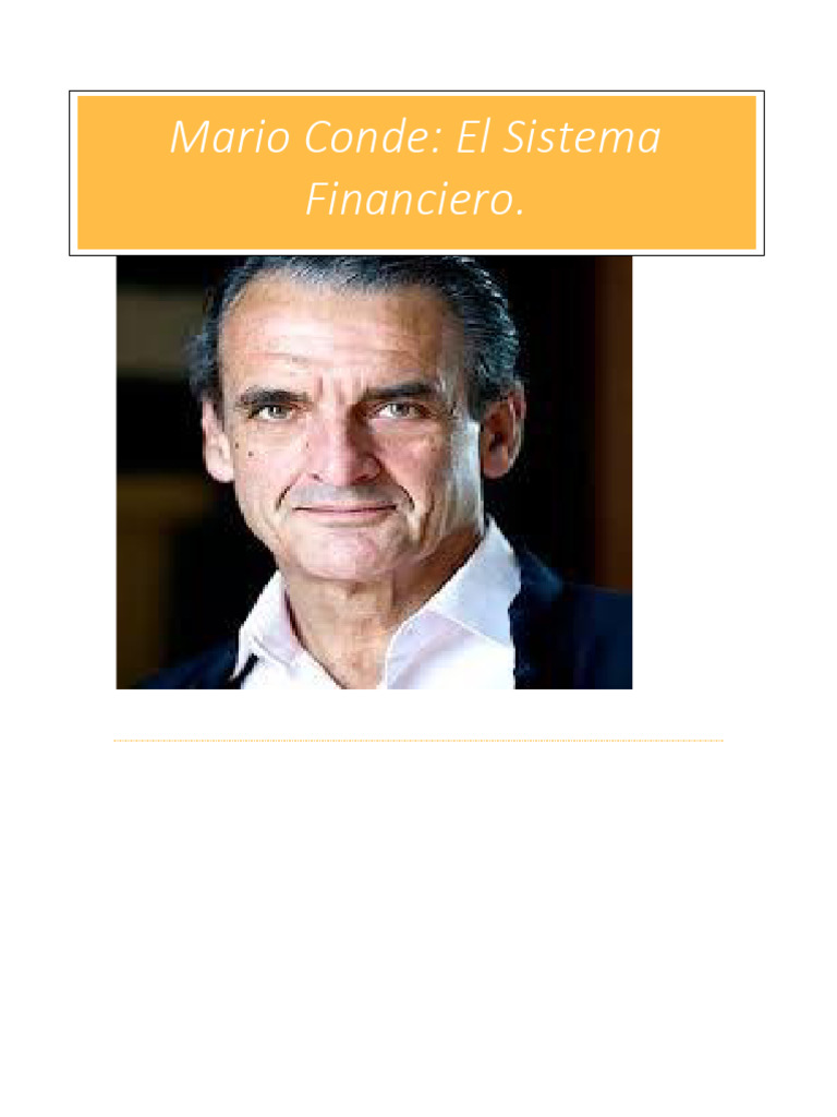Mario Conde: Crítica al Sistema Financiero | PDF | Bancos | Dinero