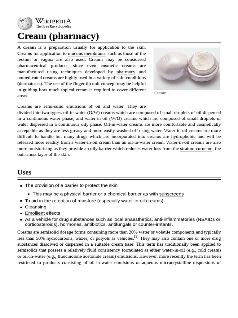 Cream_(pharmacy) | PDF | Topical Medication