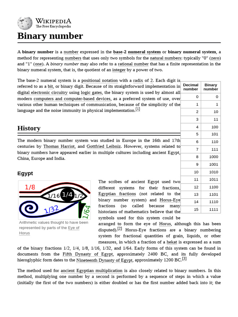Binary_number | PDF | Numbers | Elementary Mathematics