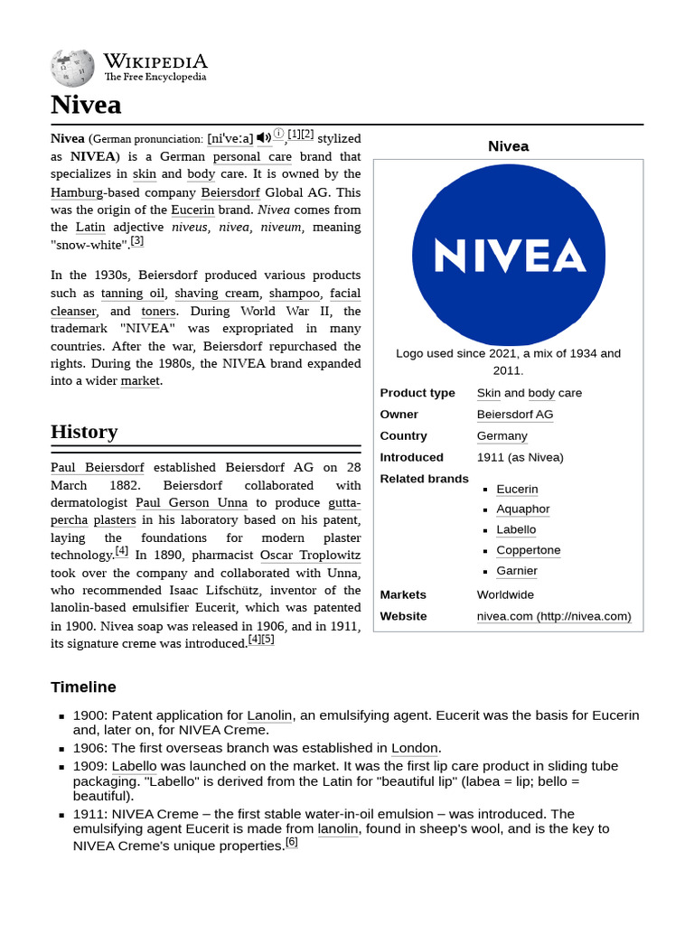 Nivea | PDF