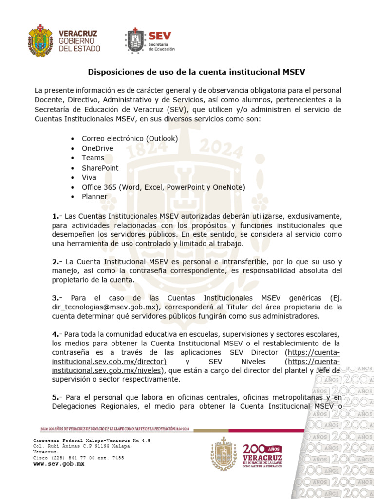 Uso y Normativas de Cuentas MSEV | PDF | Software | Informática