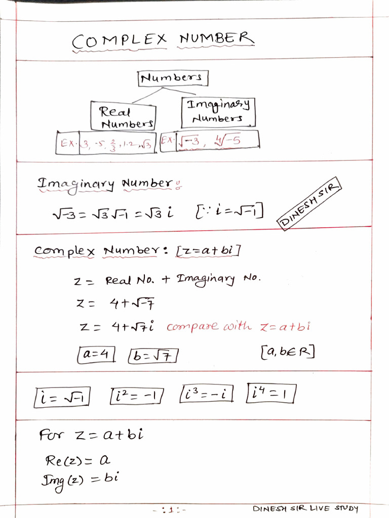 Complex Number Formula - 16858826 | PDF | Numbers | Complex Analysis