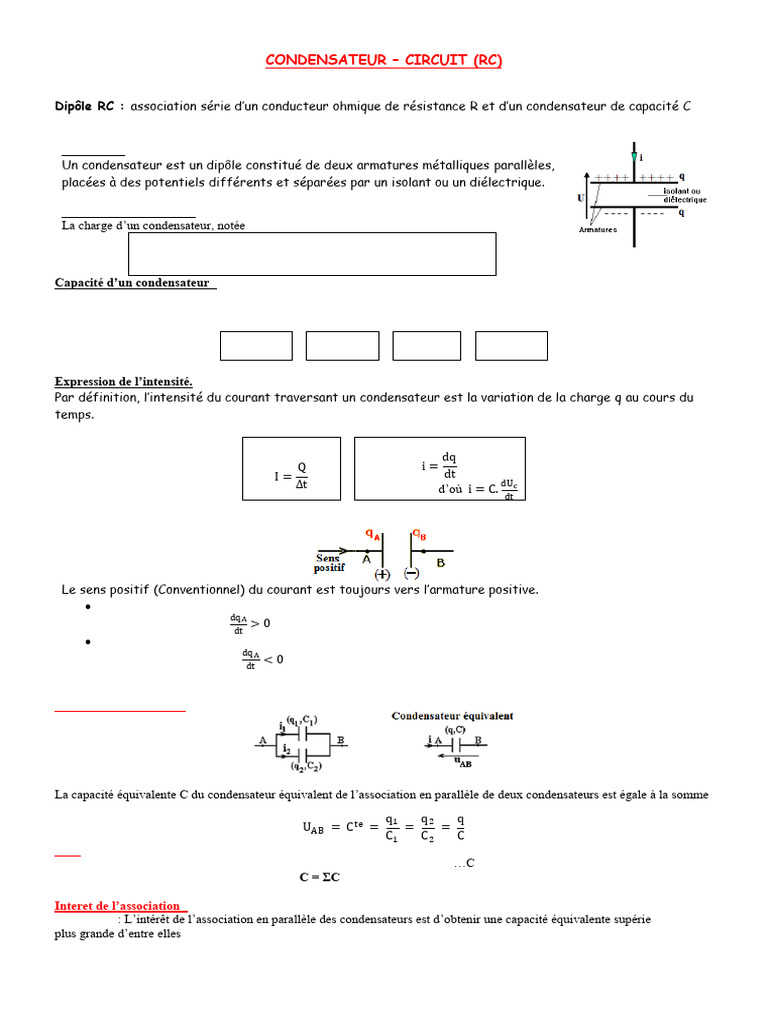 Resume Sur RC RL RLC | PDF | Inducteur | Condensateur
