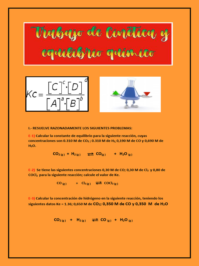 N 1 Trabajo de Cinética y Equilibrio Químico | PDF