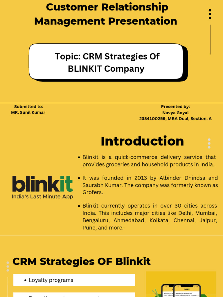 Blinkit CRM Strategies Overview | PDF