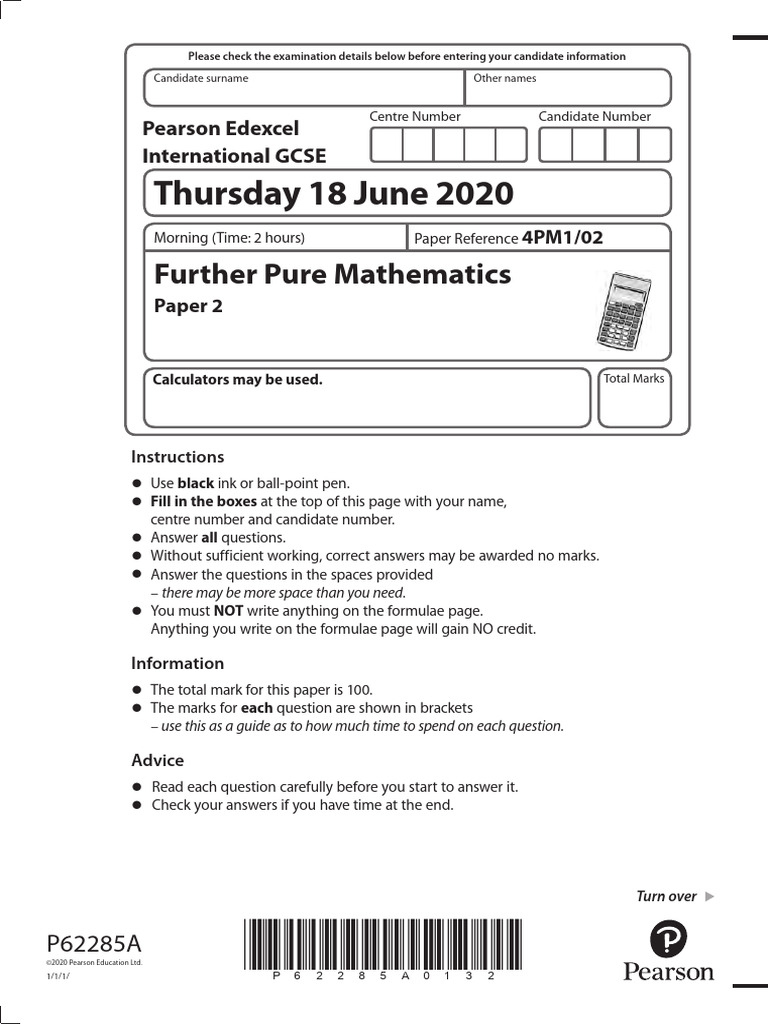 June 2020 QP FPM P2 | PDF | Area | Geometry