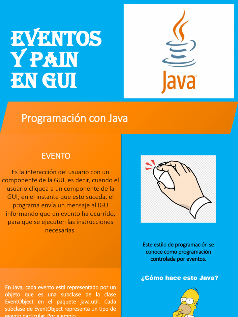 Clase 12 - Eventos y Pain en IGU | PDF | Interfaces gráficas de usuario | Java (lenguaje de ...