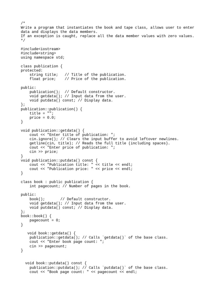 booktapeclass_3 | PDF | Constructor (Object Oriented Programming) | Programming
