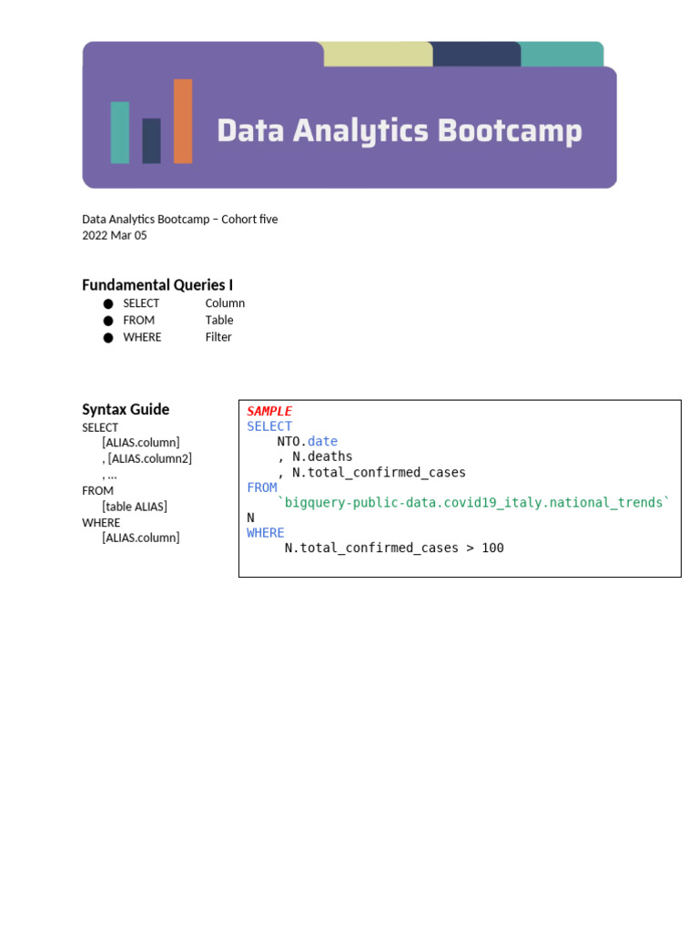C5S2 Day 8 - Writing My First Queries Answer Key | PDF | Data Management | Computing