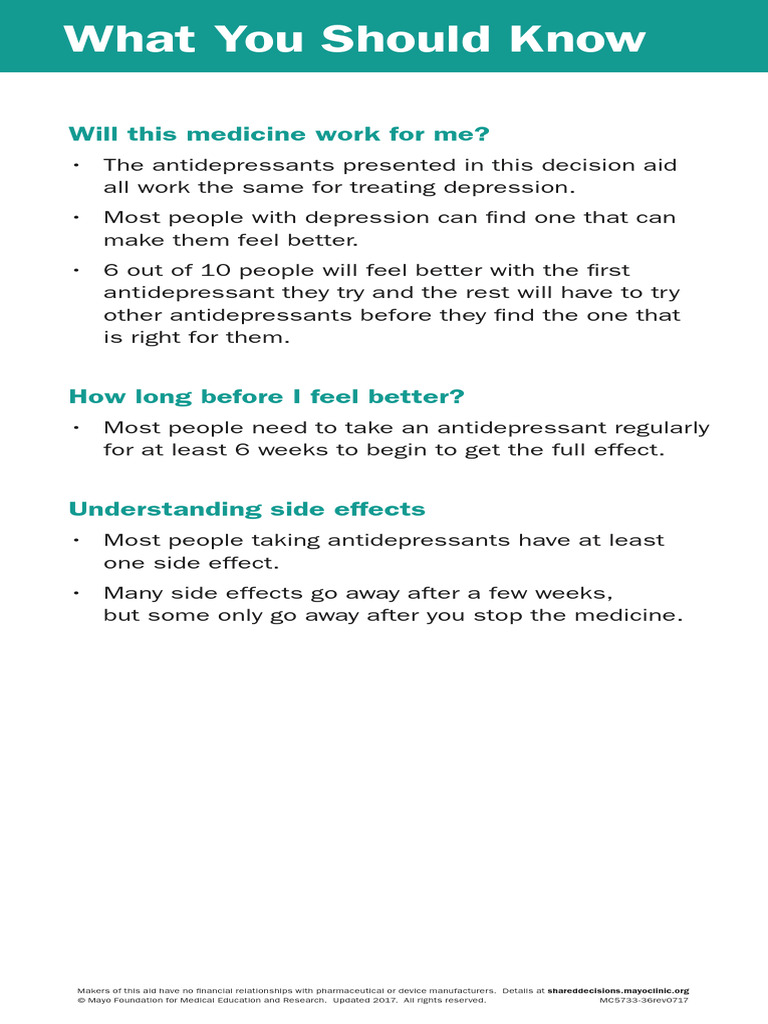 SSRI Comparison Chart | PDF | Selective Serotonin Reuptake Inhibitor ...