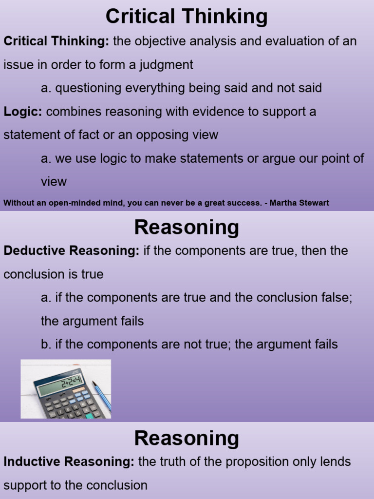 Critical Thinking and Reasoning | PDF | Argument | Logic