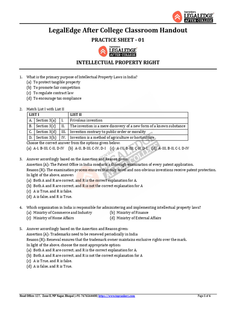 IPR Practice Sheet 014632499 | PDF | Trademark | Patent