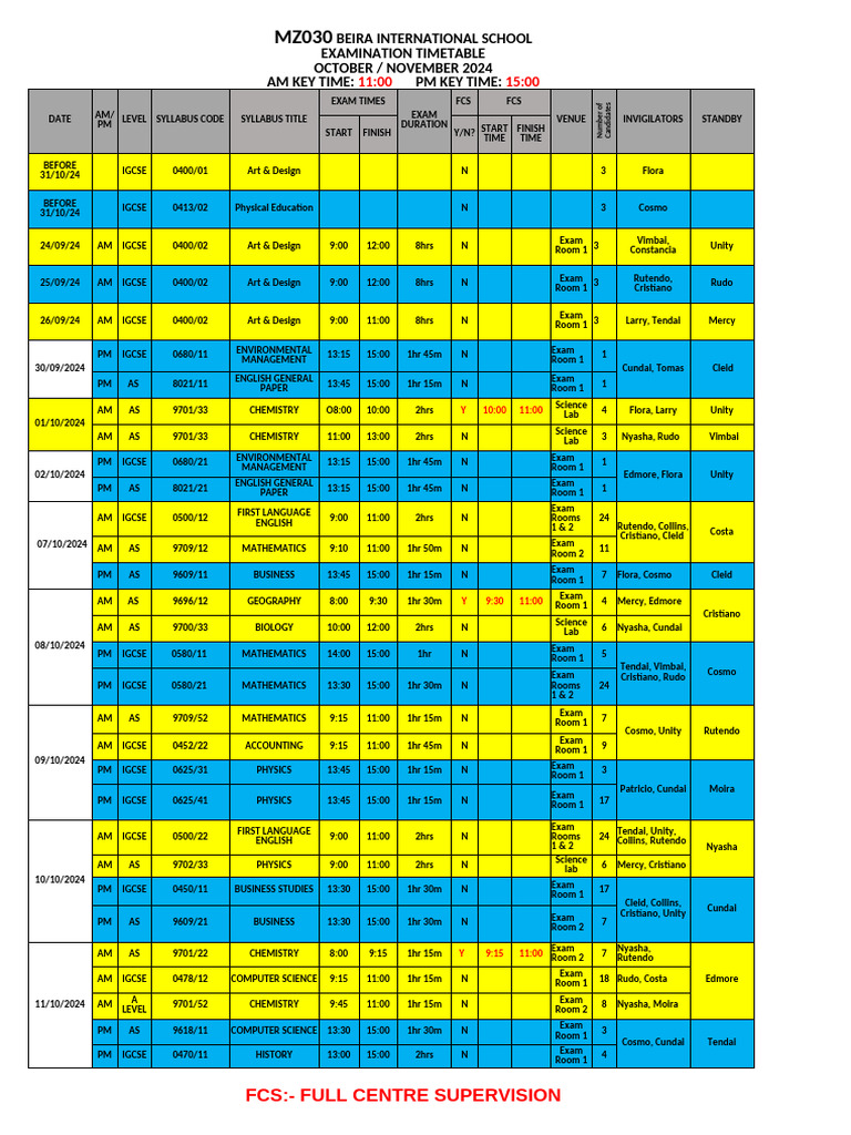 NOV 2024 TIMETABLE | PDF | Qualifications | Vocational Education