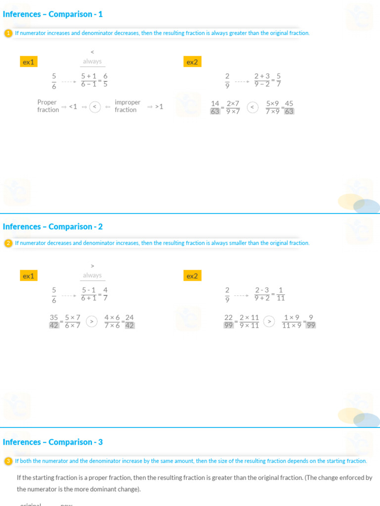 Inferences Comparison Summary | PDF | Algebra | Mathematical Concepts