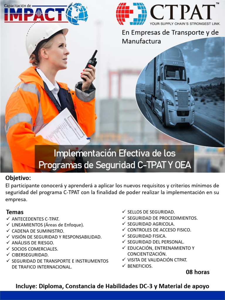 Curso Taller - C-TPAT Implementación Efectiva de Los Programas de ...