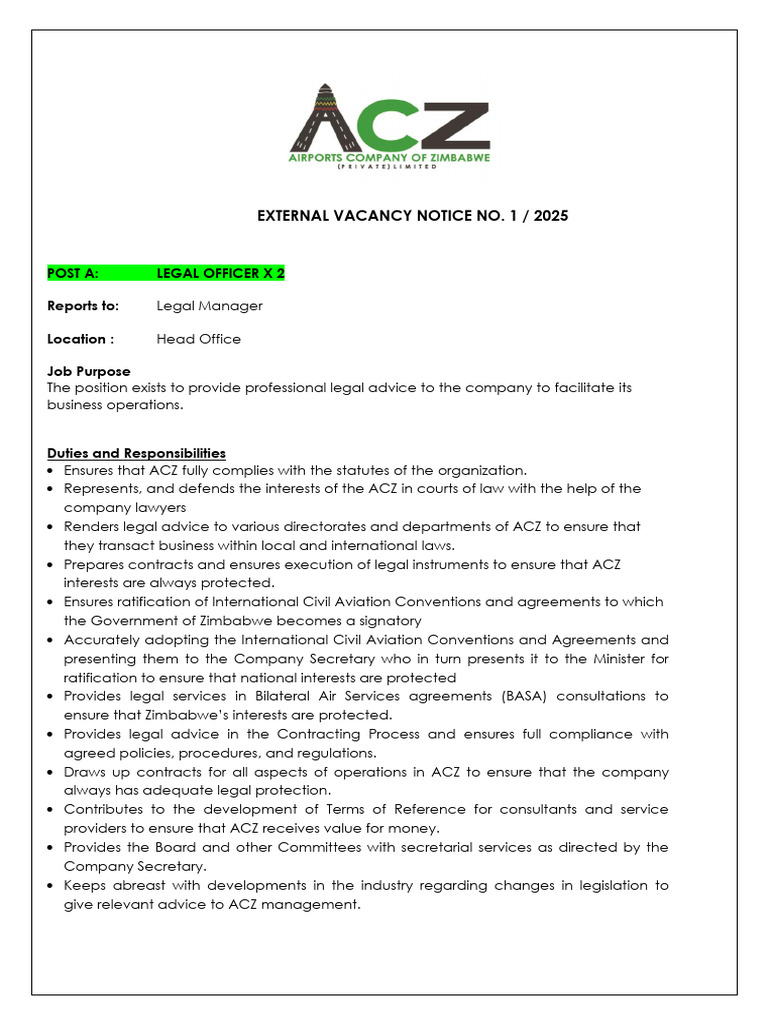External Vacancy Notice No. 1 of 2025 | PDF | Audit | Procurement