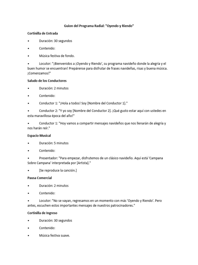 Guion Del Programa Radial ANGHIE | PDF | Navidad