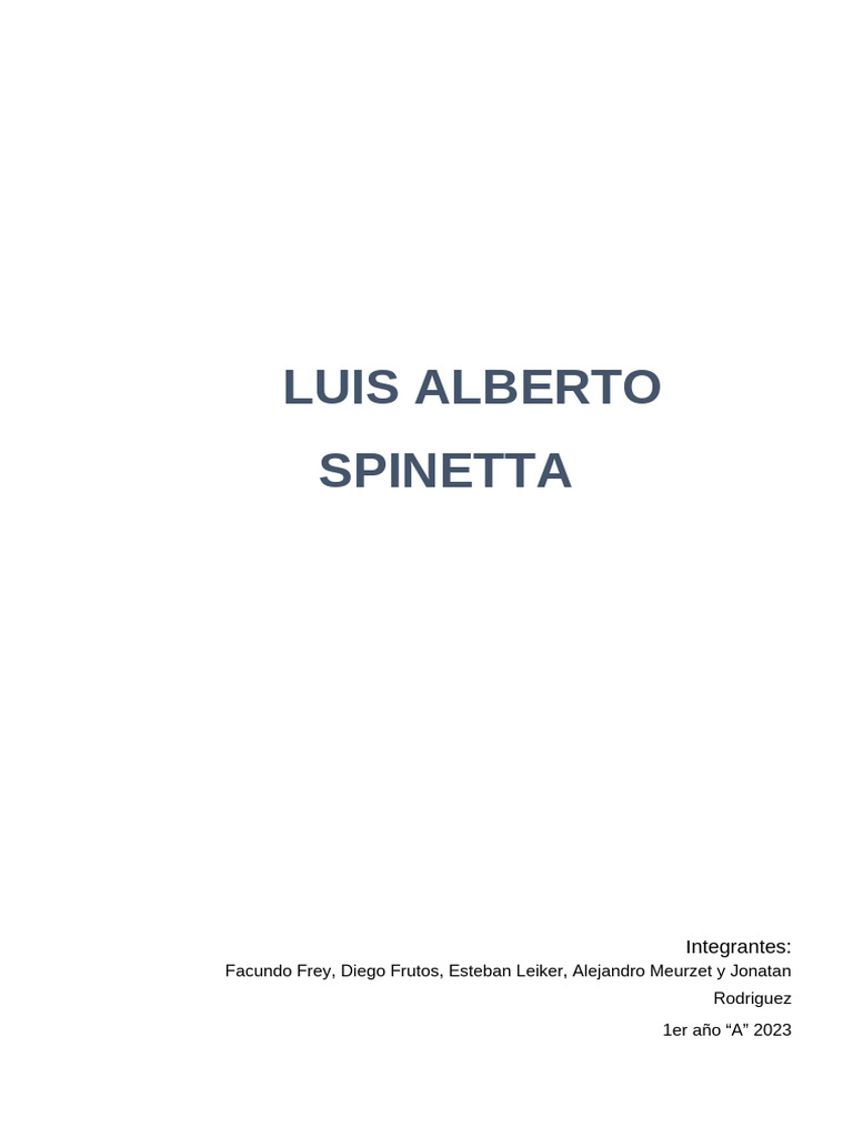 Luis Alberto Spinetta | PDF | La música rock | Rock progresivo